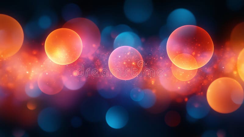 Bubbles Light Color Glow Particles Night Background Stock Image - Image ...