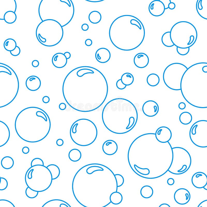 Bubbles Line Seamless Pattern Soap Texture. Fizzy Water Bubbles Background, Vector Illustration ...