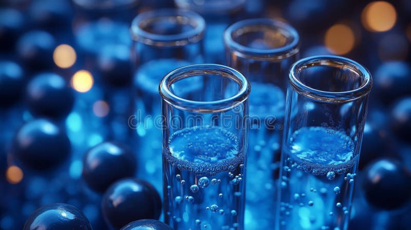 Bubbles and Liquid in Test Tubes at a Chemistry Laboratory Scene Stock ...