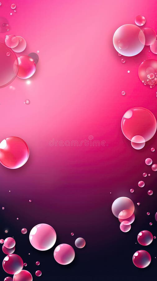 Bubbles Magenta Pink Greeting Card Design. Generative AI Stock Image ...