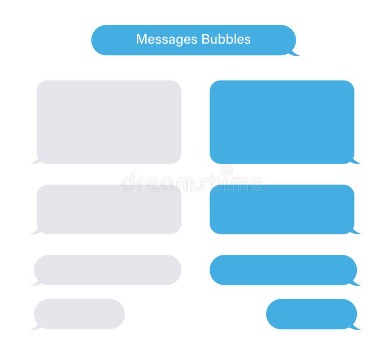 Bubbles Messages Chat Speech Vector Isolated. Sms or Mms Bubble Text ...