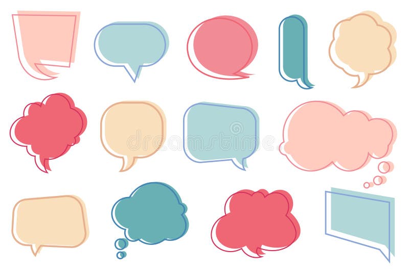 Bubbles for Messages Mega Set Elements in Flat Design. Vector ...