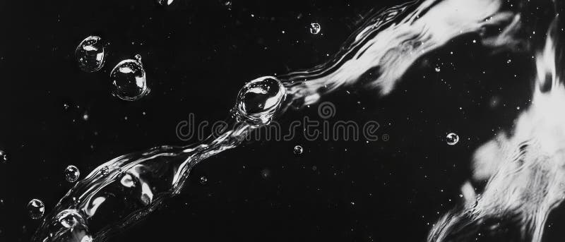 Bubbles in Motion with Dynamic Flow on a Dark Background Creating a ...