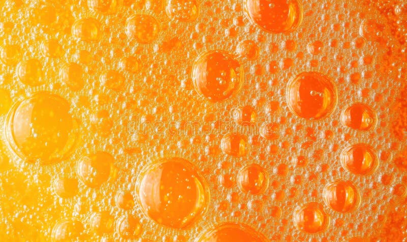 Bubbles in Orange Liquid, Close-up View, Vibrant Colors, Texture ...