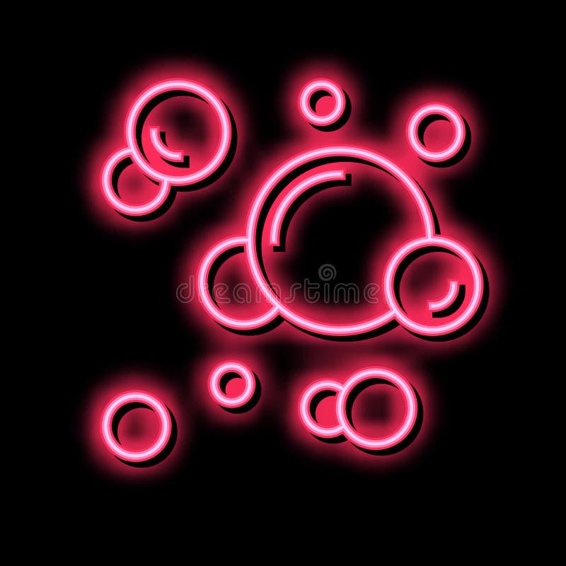 Bubbles Oxygen Neon Glow Icon Illustration Stock Vector - Illustration ...