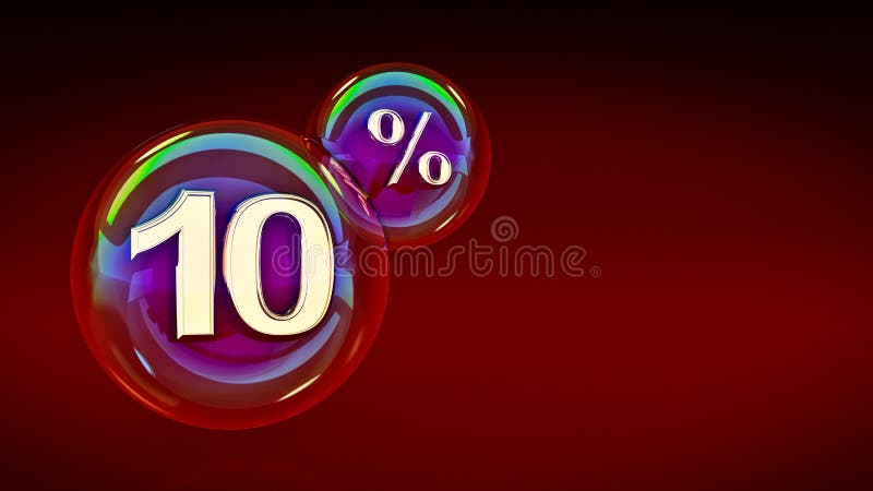 Bubbles 10 percent. stock illustration. Illustration of label - 90761555