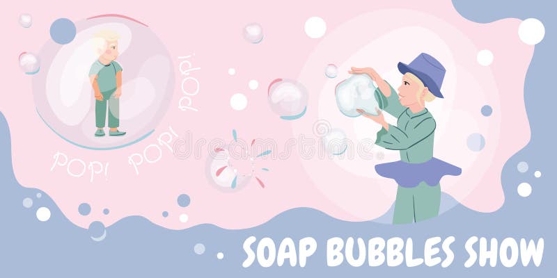 Bubbles Pop Show Collage stock vector. Illustration of activity - 282583363