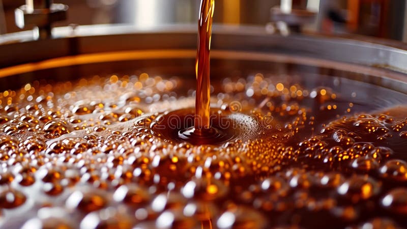 Bubbles Rise As a Dark, Effervescent Liquid is Poured, Highlighting Its ...