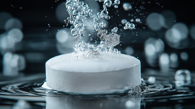Bubbles Rise As a Tablet Dissolves in Water Creating an Interesting ...