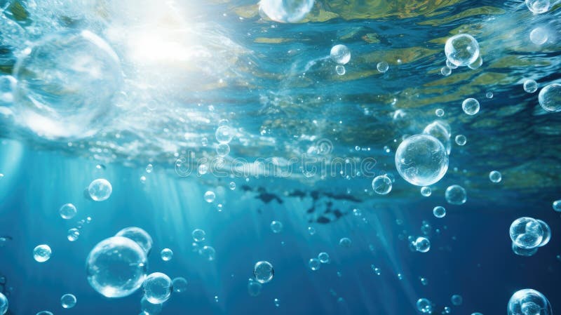 Bubbles Rise Gracefully Under the Water, Creating a Mesmerizing Dance ...
