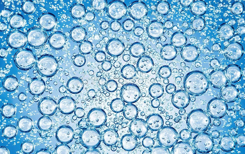 Bubbles Rising in Clear Blue Water Create an Abstract Underwater Scene ...