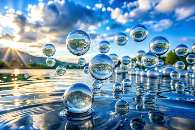 Bubbles rising in water stock illustration. Illustration of motion ...