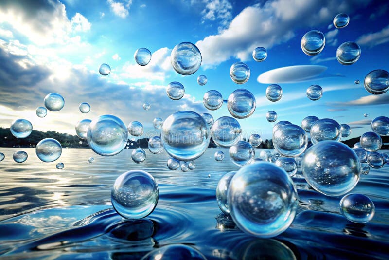Bubbles rising in water stock illustration. Illustration of ...