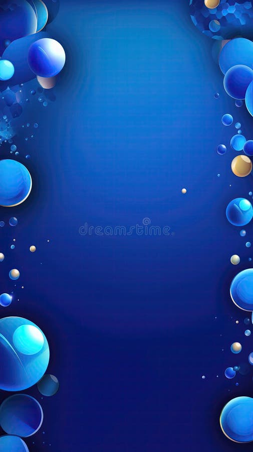 Bubbles Royal Blue Greeting Card Design. Generative AI Stock Photo ...
