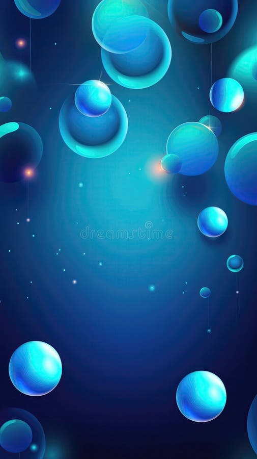 Bubbles Royal Blue Greeting Card Design. Generative AI Stock Photo ...