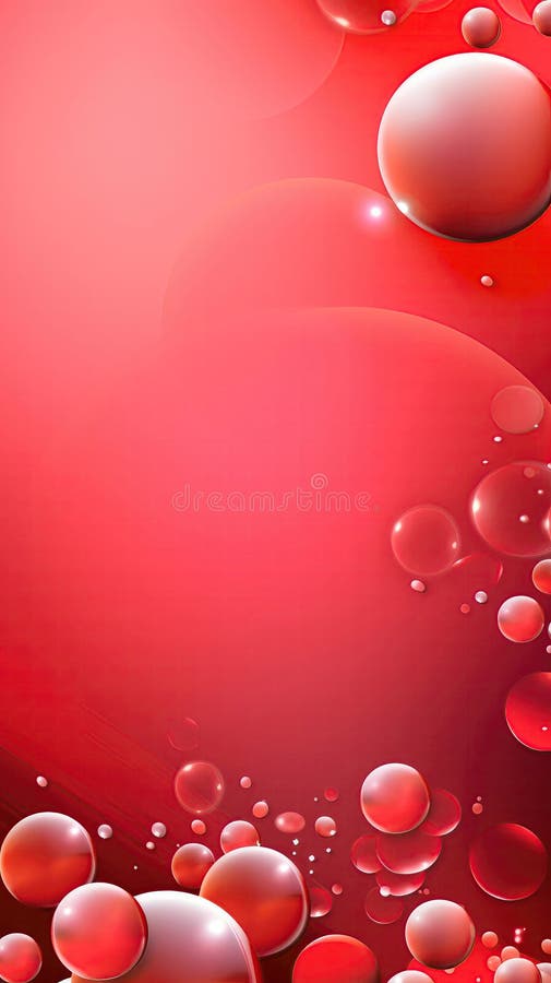 Bubbles Ruby Red Greeting Card Design. Generative AI Stock Image ...