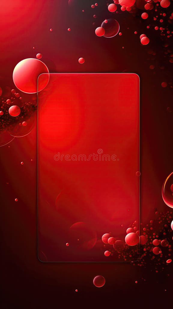 Bubbles Scarlet Red Greeting Card Design. Generative AI Stock Photo ...