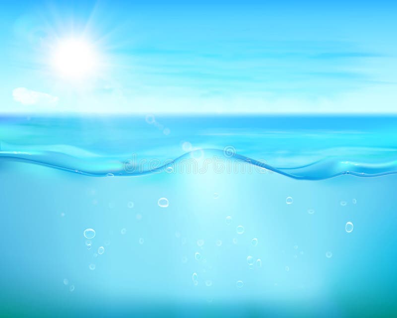 Bubbles in the Sea. Vector Illustration. Stock Vector - Illustration of ...