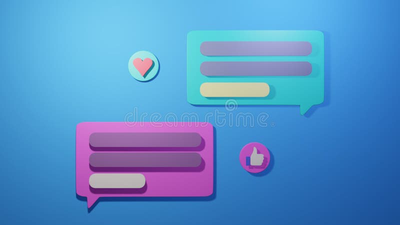 Bubbles of Text Messages in Messenger. Exchange of Text Messages with ...