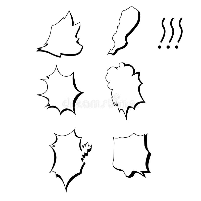 Bubbles Textbox Cartoon Set Vector with Shock Sign Stock Vector ...