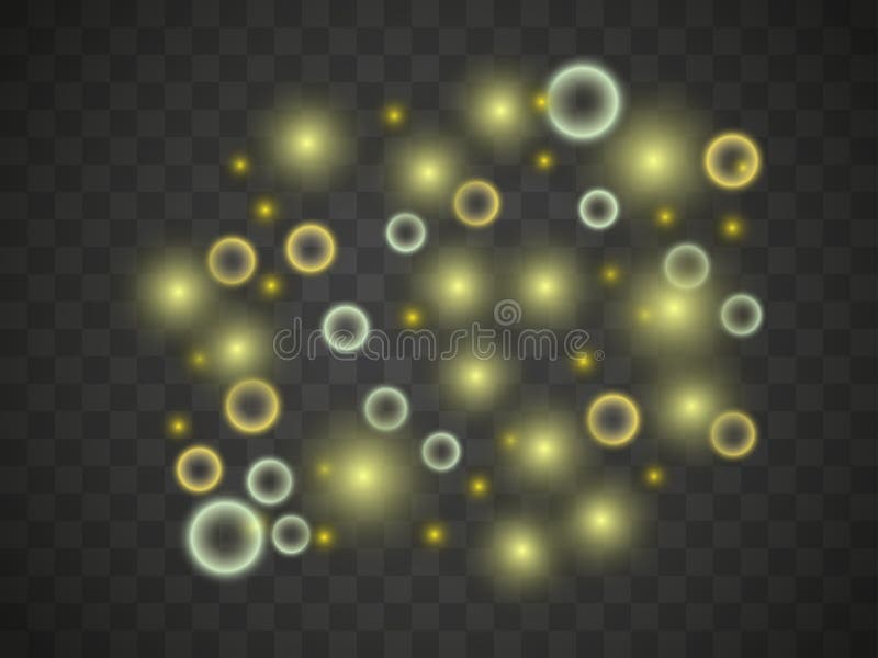 Bubbles on a Transparent Background. Transparent Spheres of Light. Glow ...