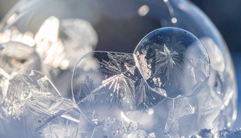 Bubbles Trapped in Ice .Background Concept. Generated Image Stock Photo - Image of sparkle ...