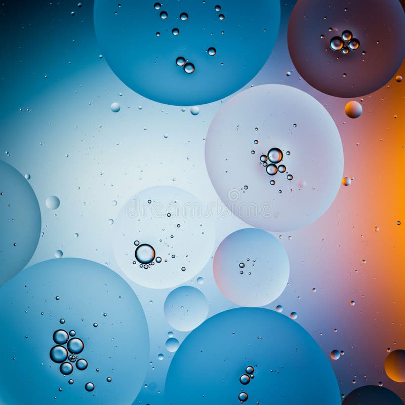 Bubbles of Varying Sizes Floating in a Liquid, with a Colorful Gradient ...