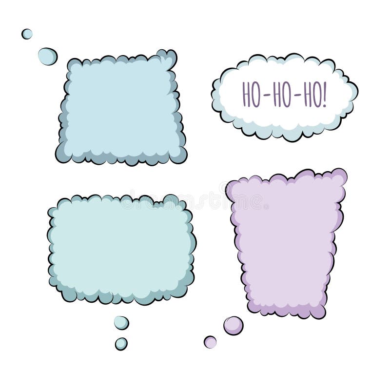 Mind Bubbles Speak Clipart Set Stock Vector - Illustration of speech ...