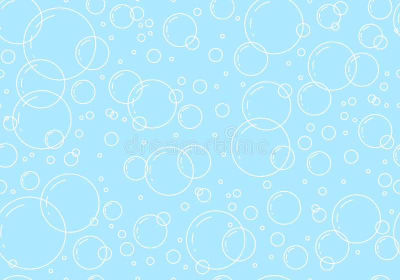 Bubbles Vector Seamless Pattern. Soap Texture. Fizzy Water Background ...