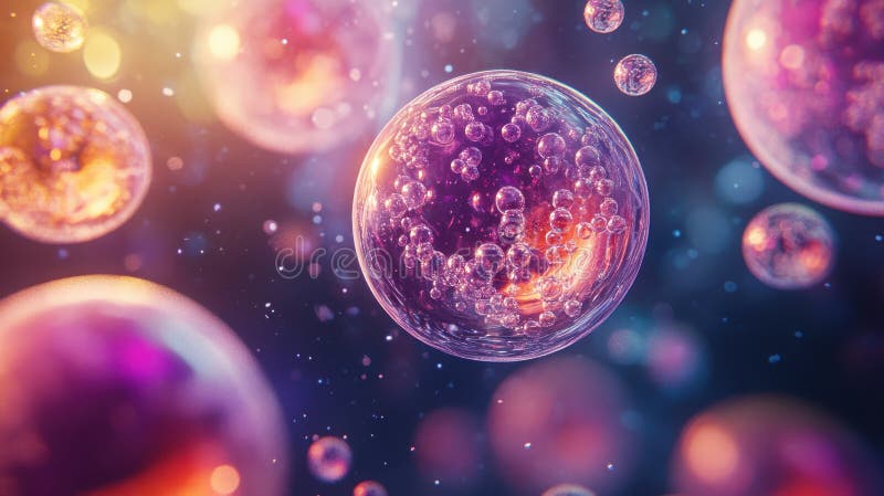 Bubbles in the Void Abstract Spheres of Light and Color Stock Photo ...