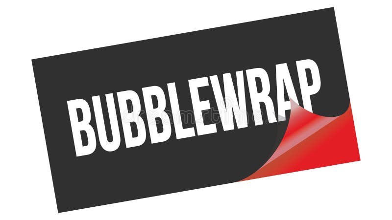 BUBBLEWRAP Text on Black Red Sticker Stamp Stock Illustration ...