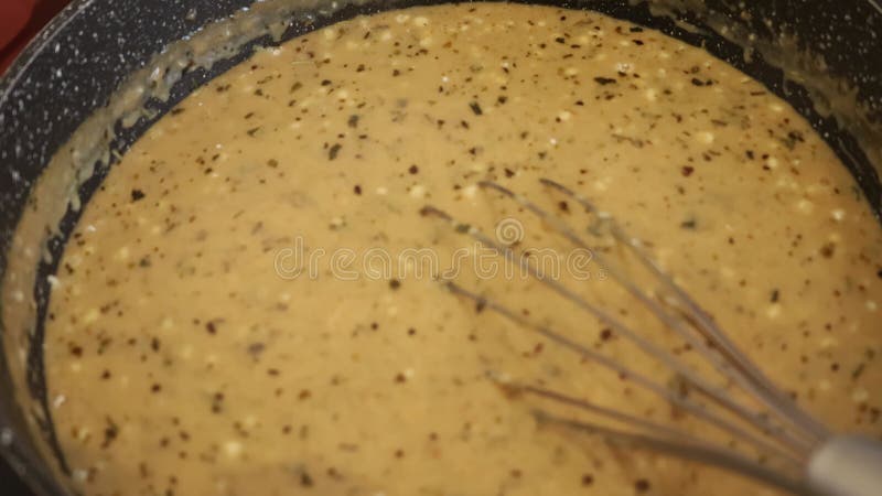 Bubbling Brown Sauce in a Cooking Pot on a Stove. Boiling Sauce Stock ...