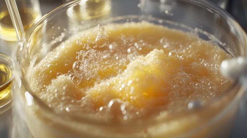 Bubbling Chemical Reaction in Laboratory Setting Stock Image - Image of ...