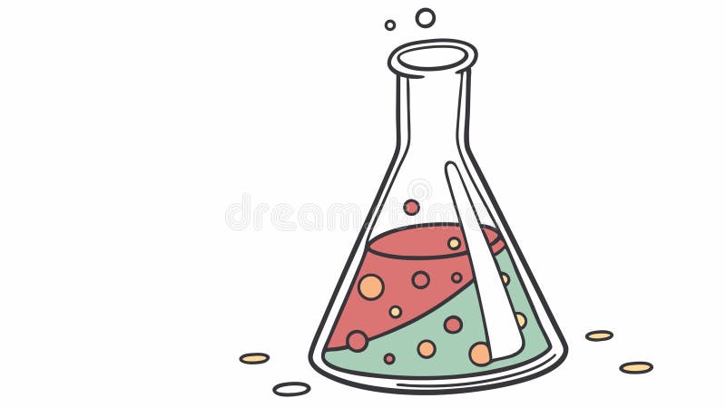 A Bubbling Chemistry Flask for a Science Experiment, Vector Design ...