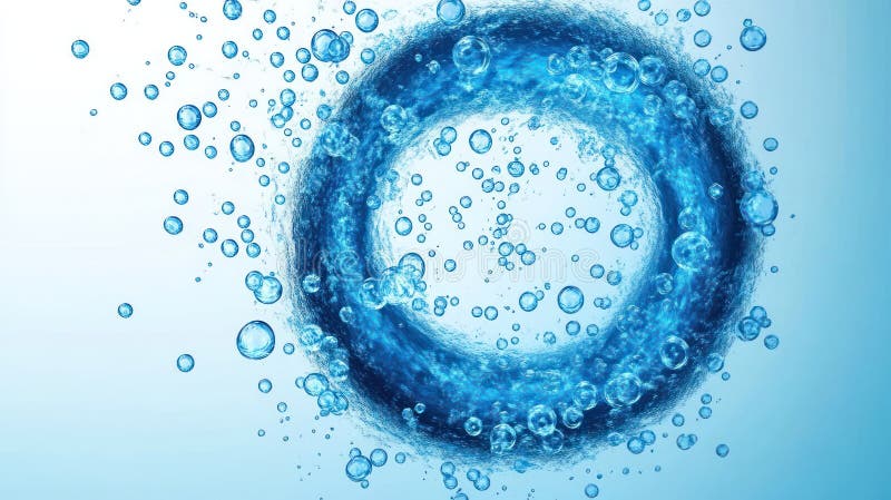Bubbling Cyan Vortex: a Mesmerizing Display of Blue Bubbles Stock ...