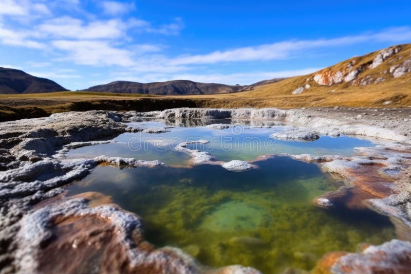A Bubbling Geothermal Hot Spring Stock Photo - Image of volcanic, water ...