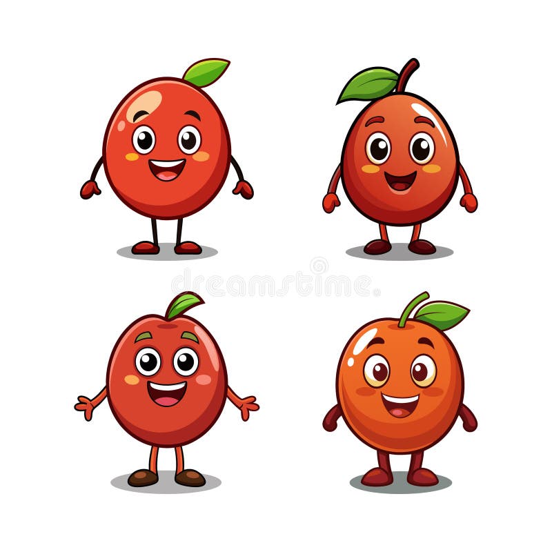 Bubbling Jujube: Cartoon Fruit Character Stock Vector - Illustration of ...