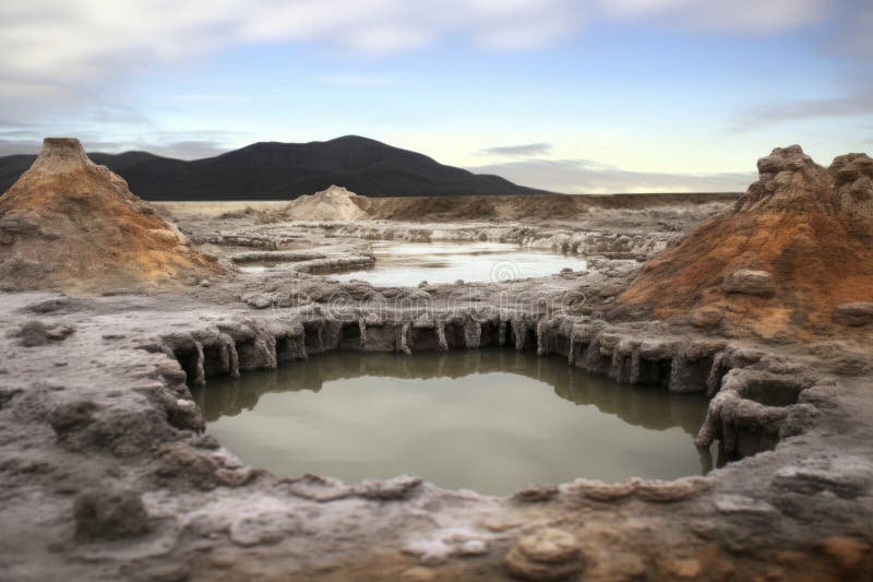 Bubbling Mud Pool Near a Geothermal Hot Spring Stock Image - Image of ...