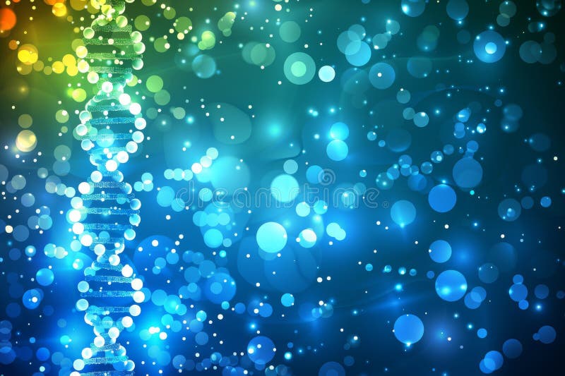 Bubbling Neon Blue DNA Visualization, Symbolizing the Vibrant Activity ...