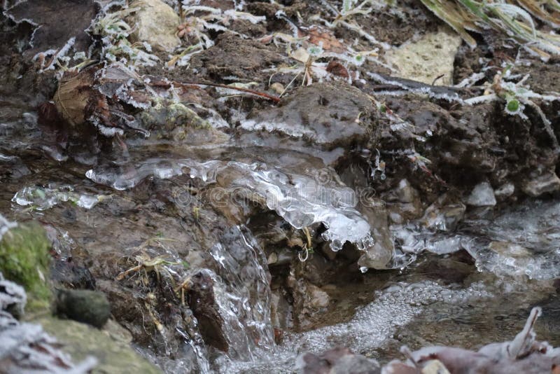 Bubbling Stream stock image. Image of hoarfrost, slowlyflowing - 354297787