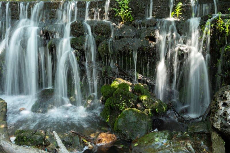 Bubbling Water and Stones. Cascade Falls Stock Image - Image of pure ...