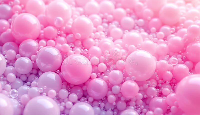 Bubbly Delight a Swirl of Pink Spheres and Subtle Reflections Stock ...