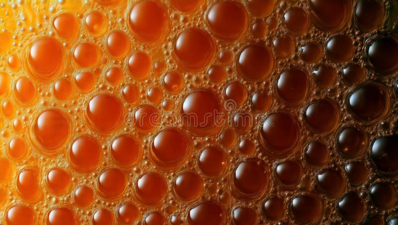 Vibrant Orange Bubbles â€“ Close-Up of Fluid Texture and Color ...