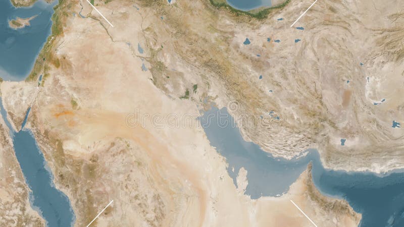 Bubiyan Island in the Persian Gulf. Satellite Map. Slide Stock Footage ...