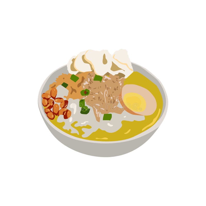 Bubur Ayam Indonesian Food Design Vector Stock Vector - Illustration of ...
