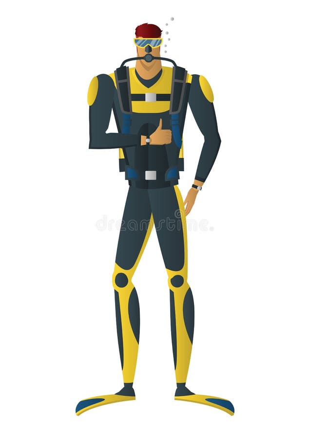 Buceador Vector ilustración del vector. Ilustración de extremo - 121034080