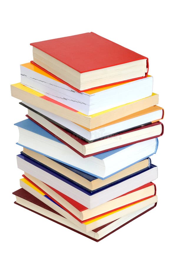 Buch-Stapel auf Weiß stockfoto. Bild von lernen, wissen - 11430672