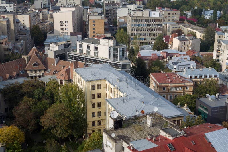 Bucharest - aerial view stock photo. Image of site, window - 64529698