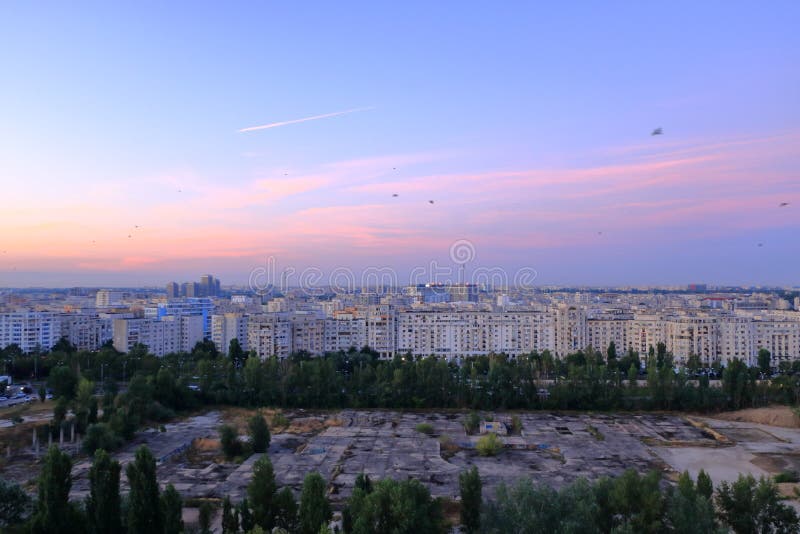 Bucharest Aerial View in the Morning Light Stock Image - Image of ...