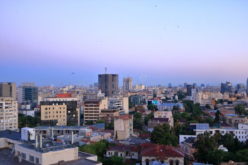 Bucharest Aerial View in the Morning Light Stock Image - Image of town ...